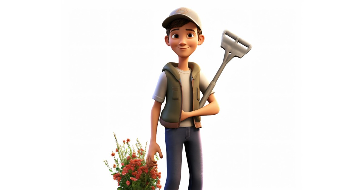 3D pixar Character Child Boy with relevant environment 44