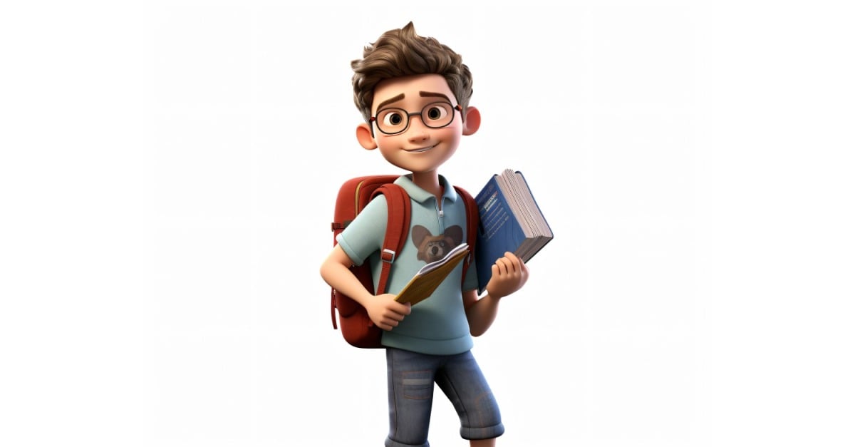3D pixar Character Child Boy with relevant environment 45