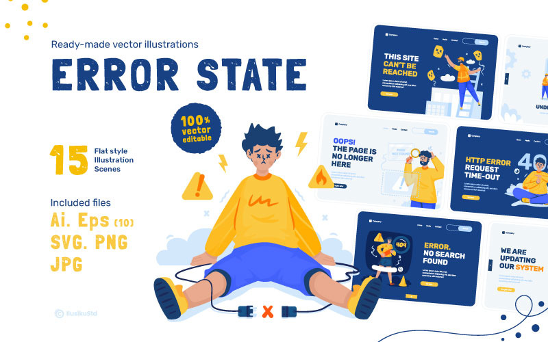 Error State Illustration Set #415897 - TemplateMonster