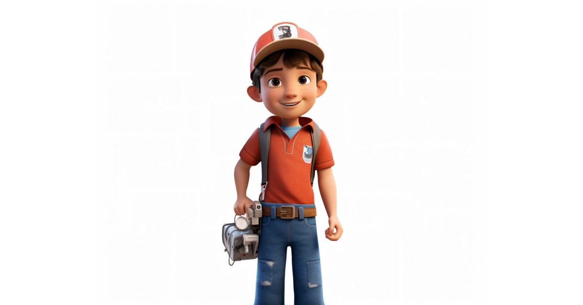 3D pixar Character Child Boy with relevant environment 66