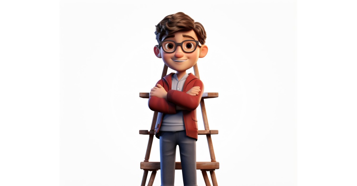 3D pixar Character Child Boy with relevant environment 77