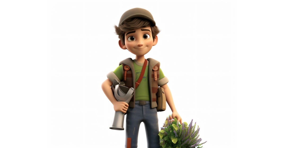 3D pixar Character Child Boy with relevant environment 81