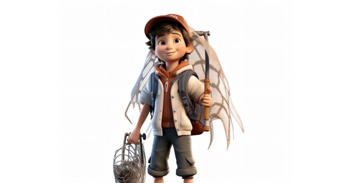 3D pixar Character Child Boy with relevant environment 87