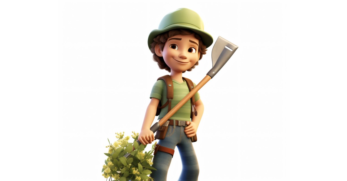 3D pixar Character Child Boy with relevant environment 92