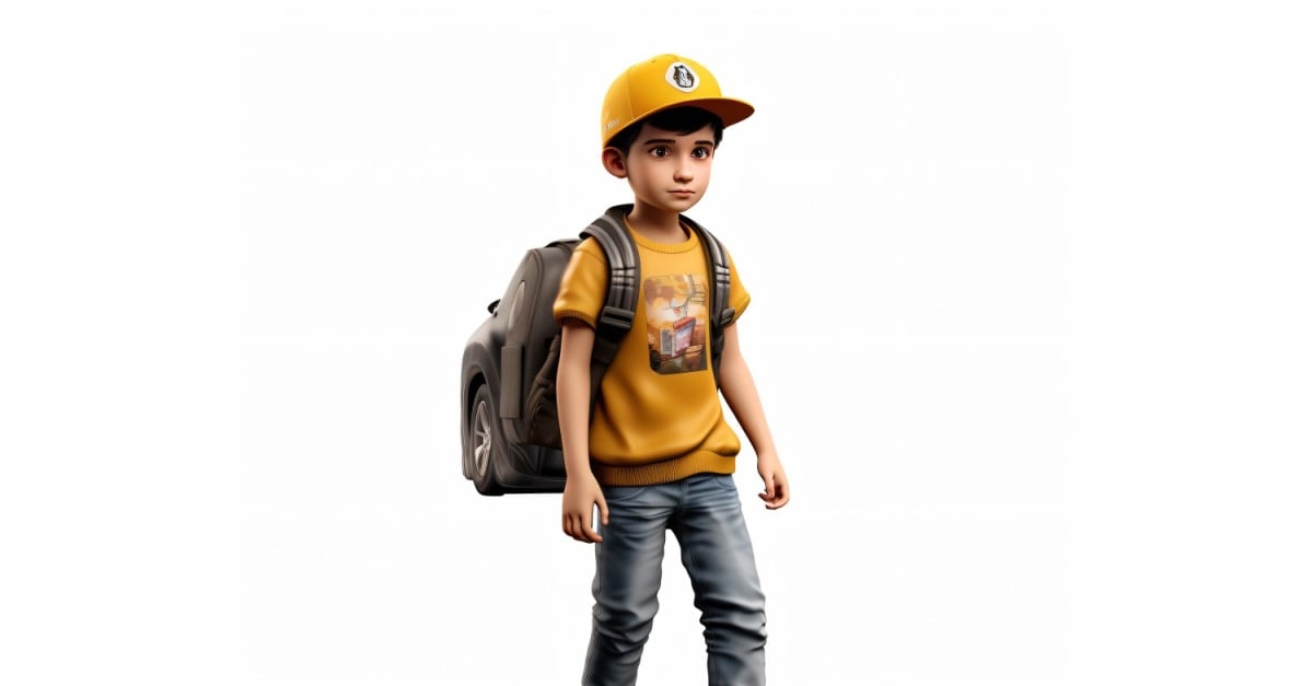 3D pixar Character Child Boy with relevant environment 95