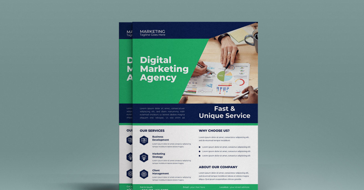 Clean Business Solutions Marketing Flyer - TemplateMonster