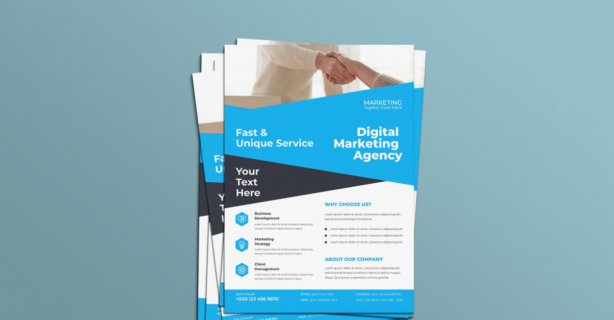 Dépliant marketing d'annonce de partenariat commercial