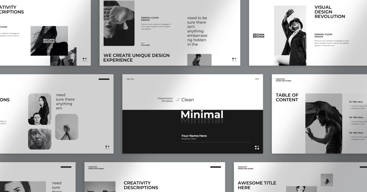 Clean Minimal PowerPoint Template Design 2024