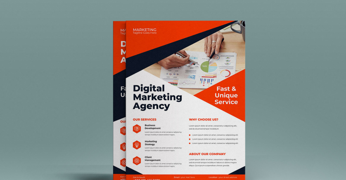 Modern Leading Your Digital Revolution Marketing Flyer Design