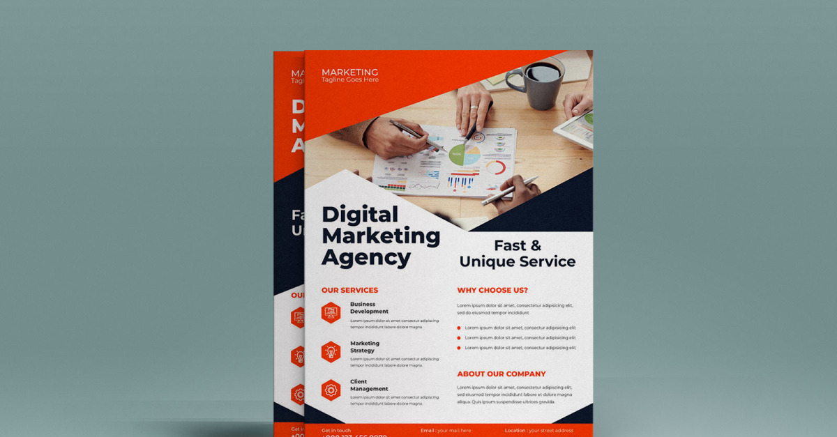 Modern Professional Services Marketing Flyer Design