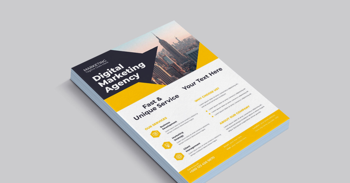 Modern Startup Funding Pitch Marketing Flyer Template