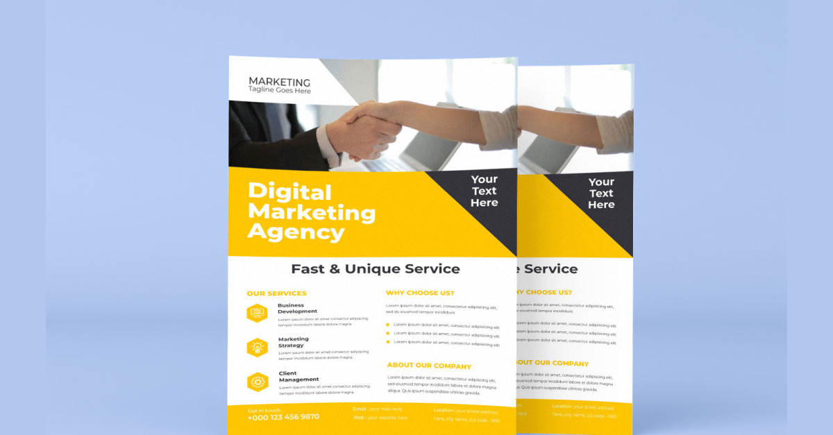 Modern Digital Marketing Agency Business Merger Announcement Flyer