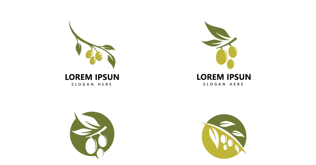 Zeytin logo simgesi ve zeytinyağı logo şablonu vektör V0