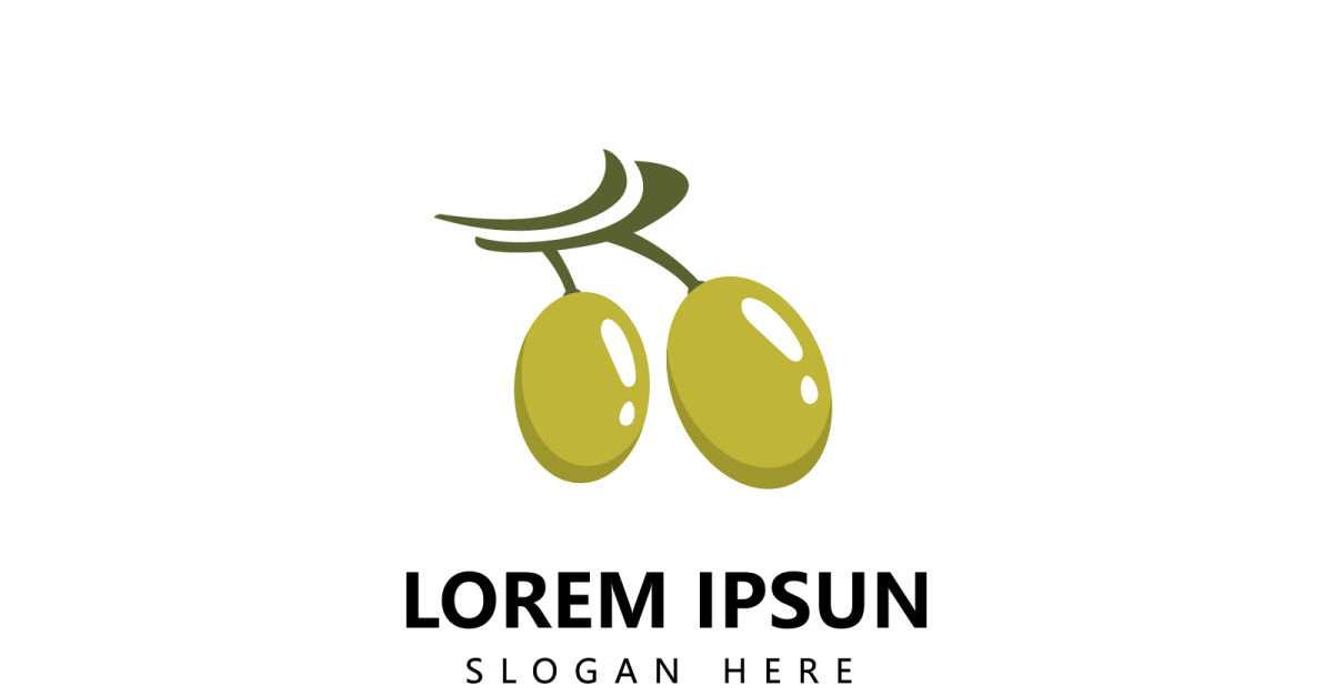 Zeytin logo simgesi ve zeytinyağı logo şablonu vektör V1