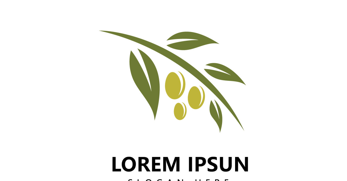 Zeytin logo simgesi ve zeytinyağı logo şablonu vektör V5