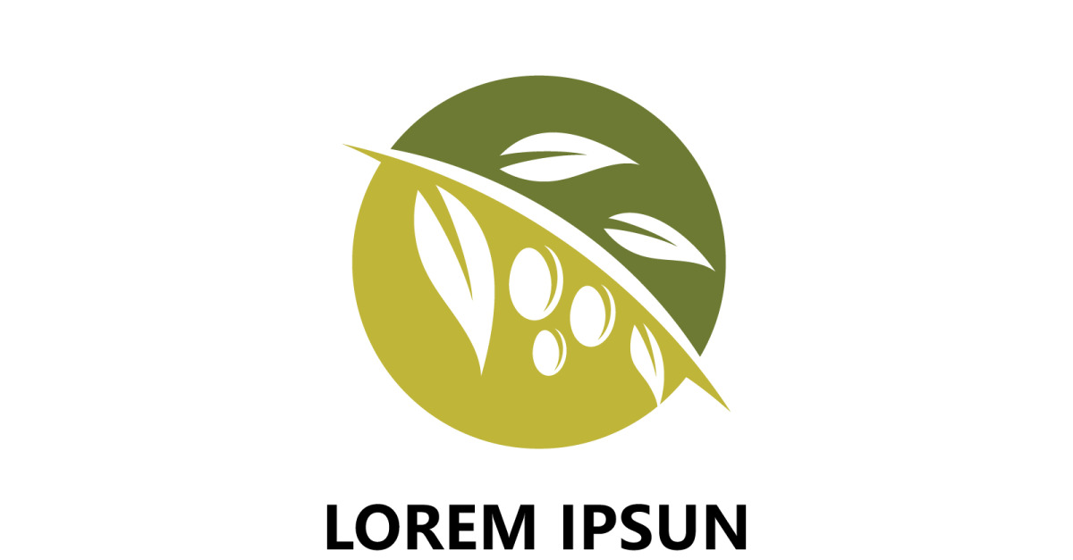 Zeytin logo simgesi ve zeytinyağı logo şablonu vektör V6