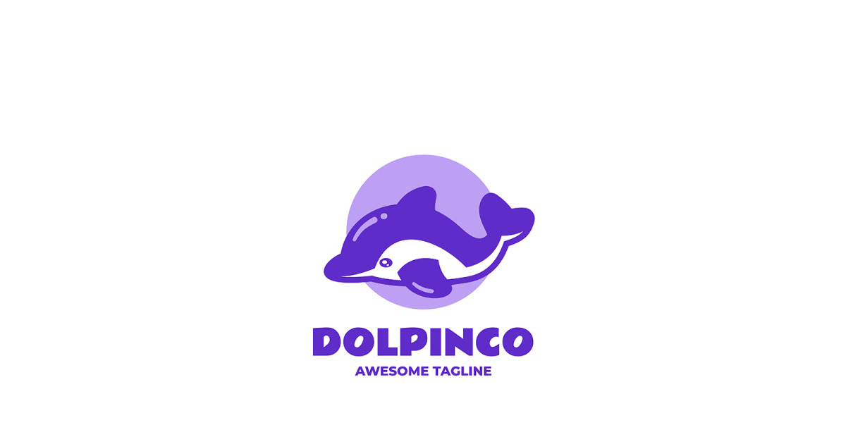 Dolphin Simple Mascot Logo 2 #416638 - TemplateMonster