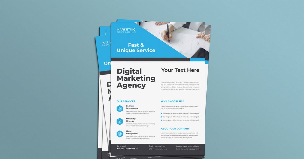 Professional Services Marketing Flyer Design Vector Layout