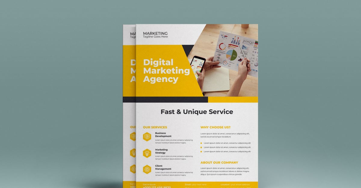Business Trade Show Exhibition Marketing Flyer Vector Layout