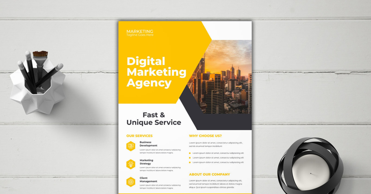 Digital Marketing Agency Business Networking Mixer Flyer Vector Layout