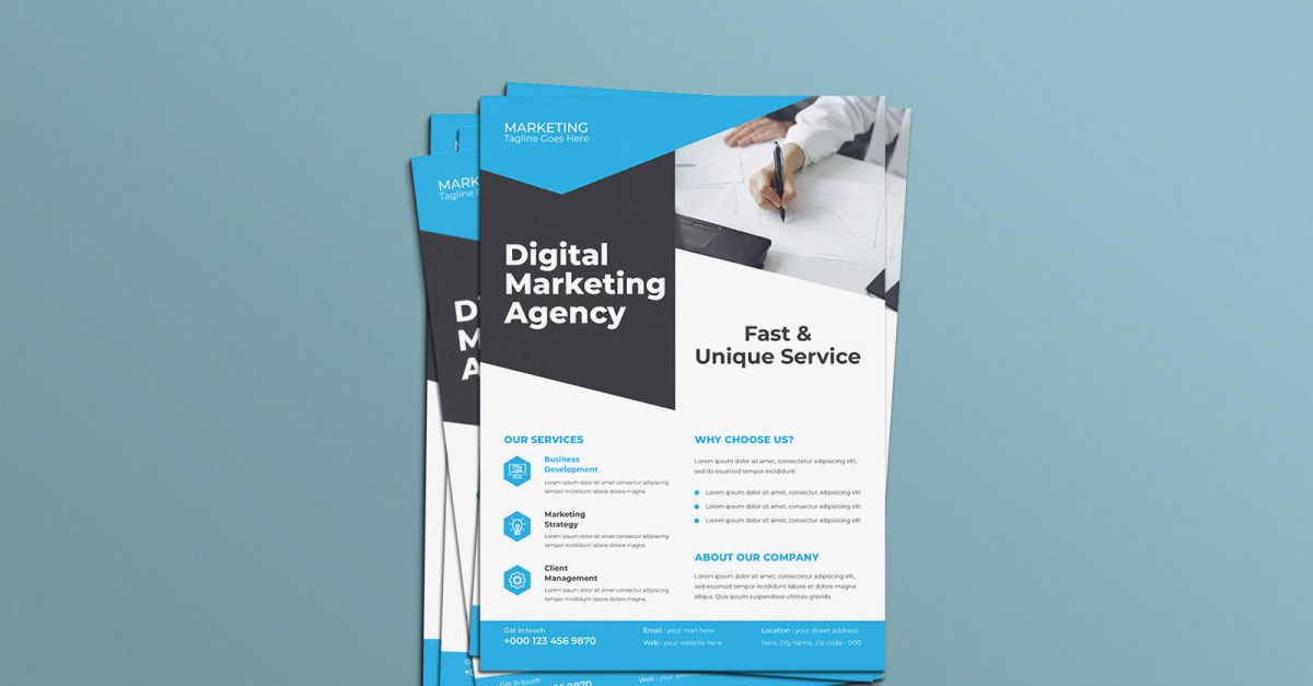 Digital Marketing Agency Corporate Social Responsibility Flyer Vector ...