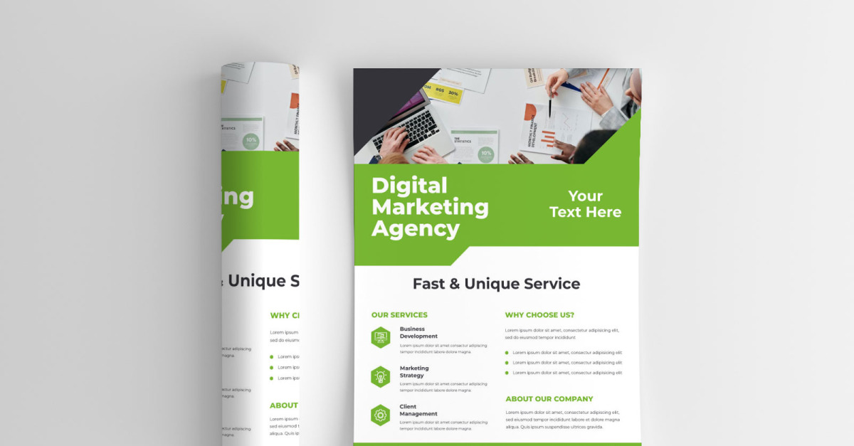 Digital Marketing Agency Leadership Development Program Flyer Vector Layout