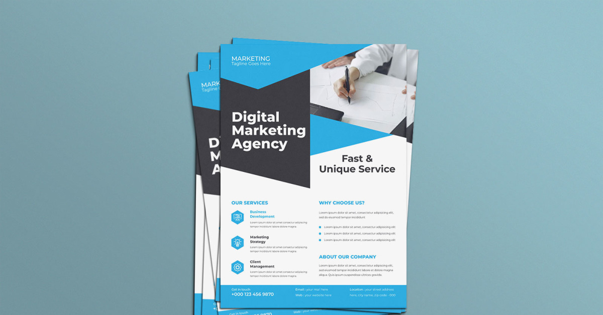 Digital Marketing Agency Marketing Agency Services Flyer Vector Layout