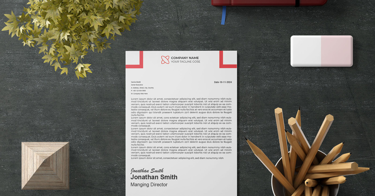 Creative Letterhead, Minimalist Letterhead Design