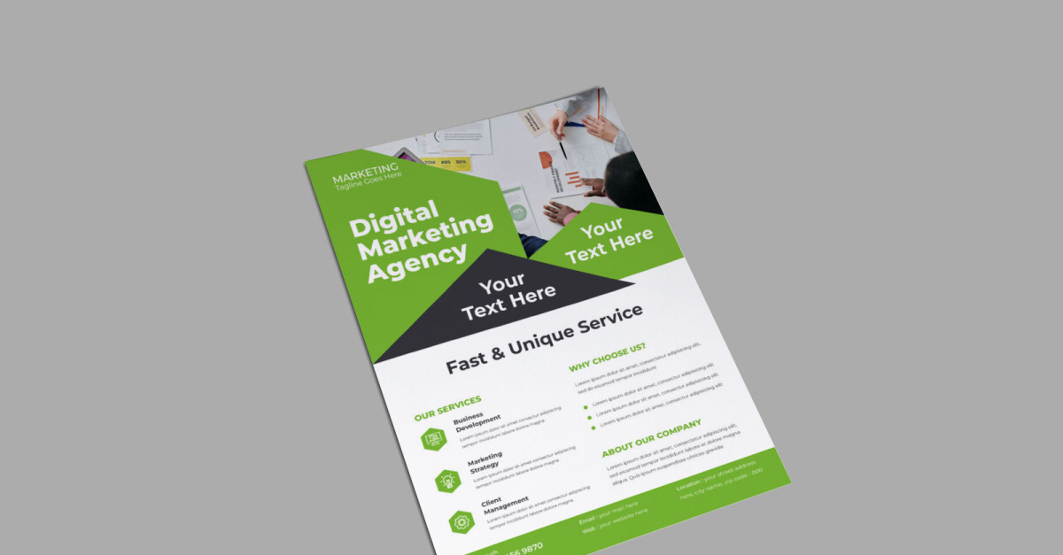 Digital Marketing Agency Business Merger Announcement Flyer Vector ...