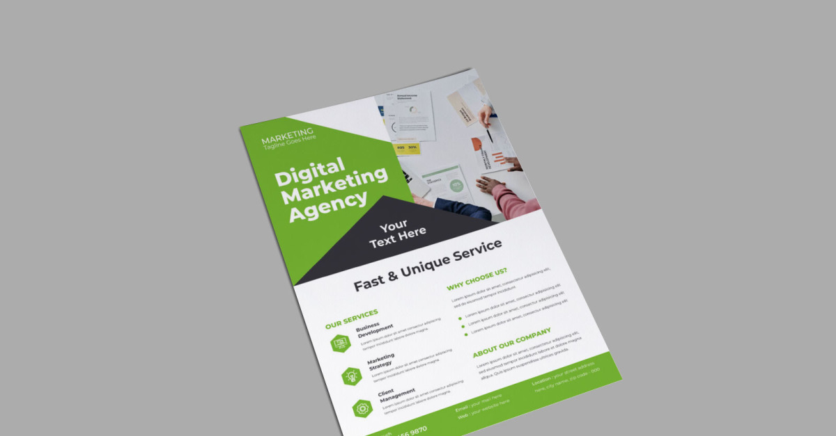 Modèle de mise en page vectorielle de flyer de promotion de produit ...