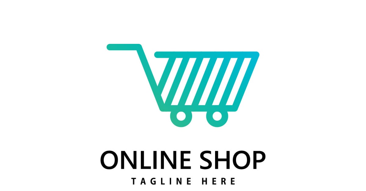 Logo sklepu z torbami na zakupy. projekt logo zakupów online V8