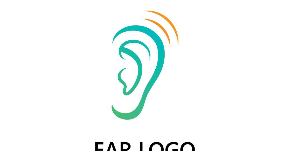 Oreille, logo auditif icône création vectorielle V3