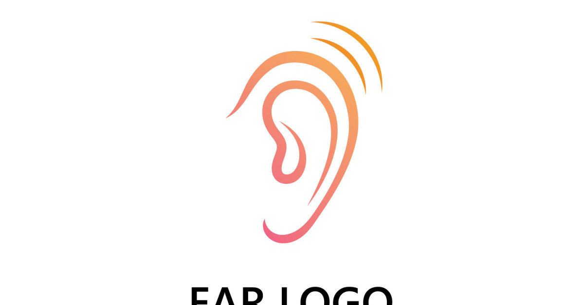 Oreille, logo auditif icône création vectorielle V4