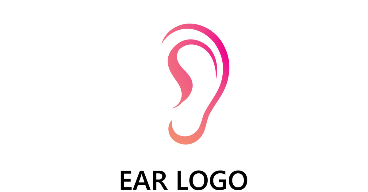 Oreille, logo auditif icône création vectorielle V6