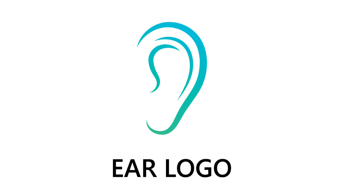 Oreille, logo auditif icône création vectorielle V8