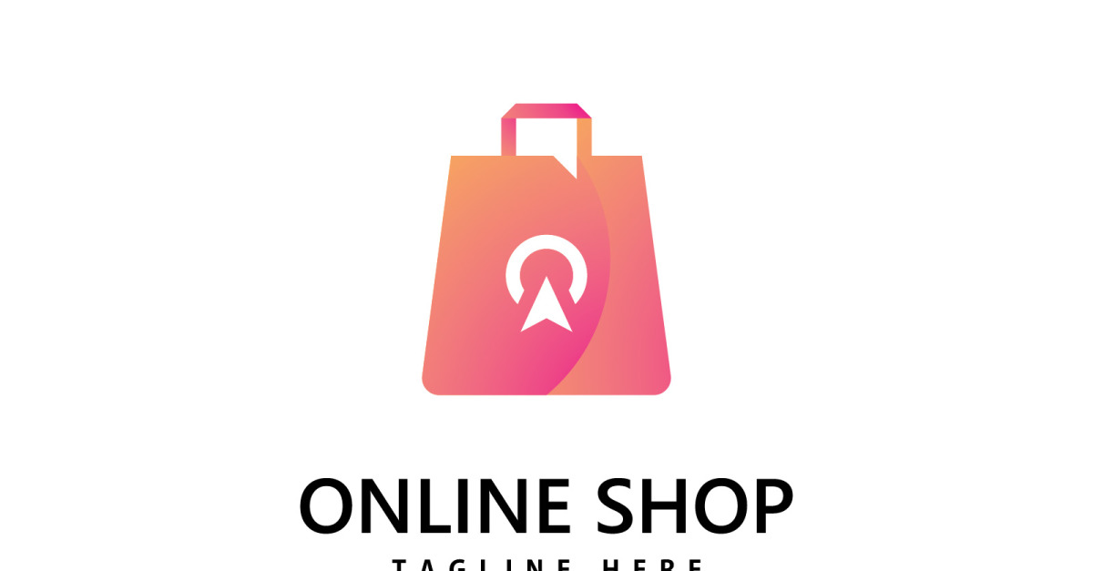 Shopping bag store logo. online shopping logo design V5