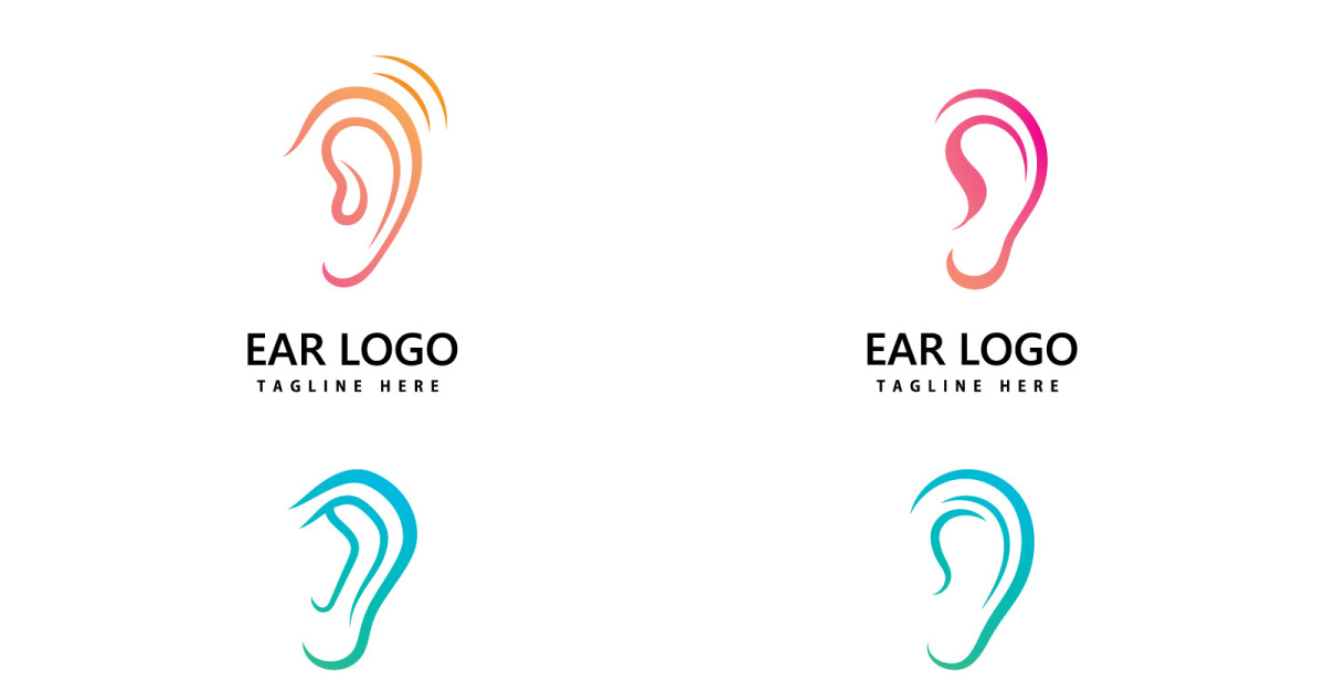 Ucho, słuch, ikona logo, projekt wektora V0 - TemplateMonster