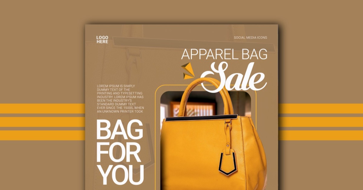 Ladies Handbag Flyer Design Template - TemplateMonster