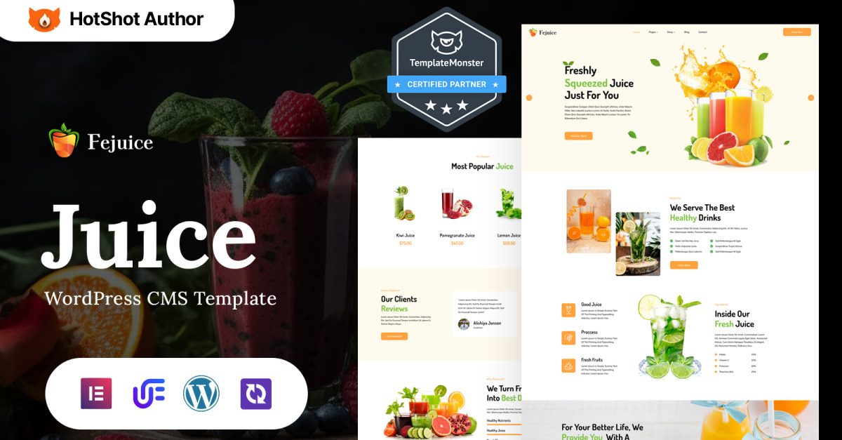 Fejuice - Fruit juice And liquid WordPress Elementor Theme