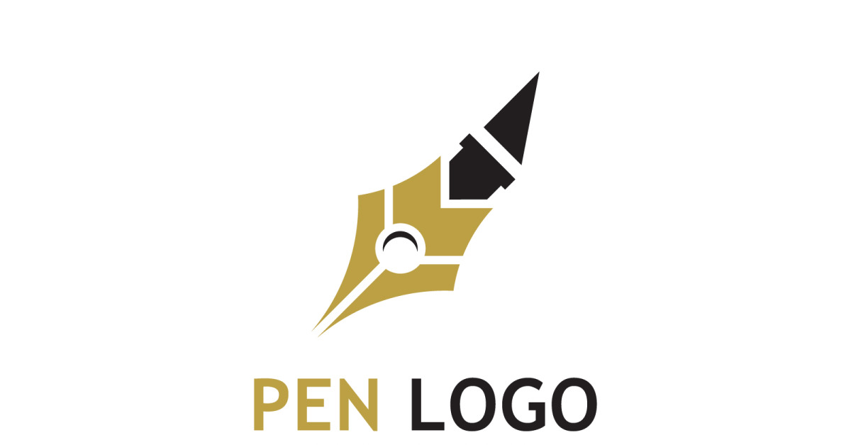 Kalem Logo Simge Şablonu. Şirket yazarı kimliği V4