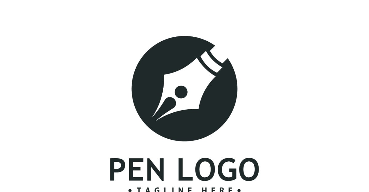 Modèle d'icône de logo de stylo. Identité du rédacteur d'entreprise V7