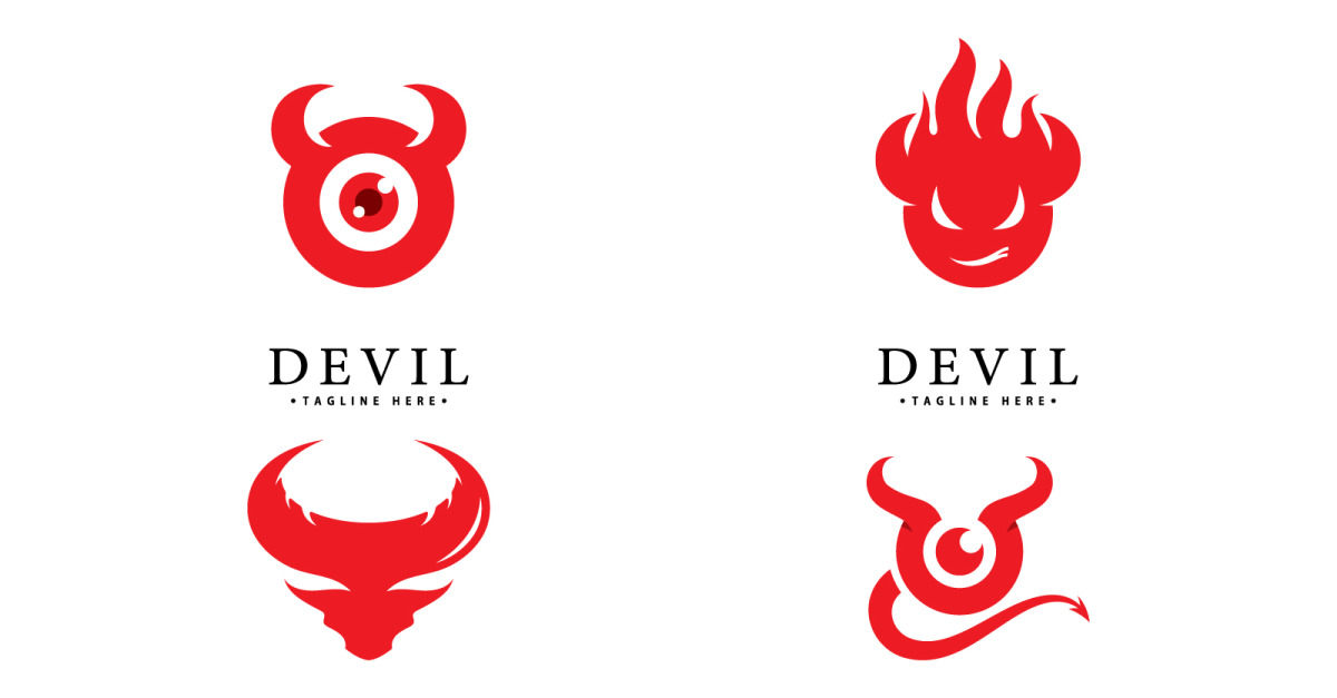 Modèle d'icône vectorielle du logo du Diable rouge V 0