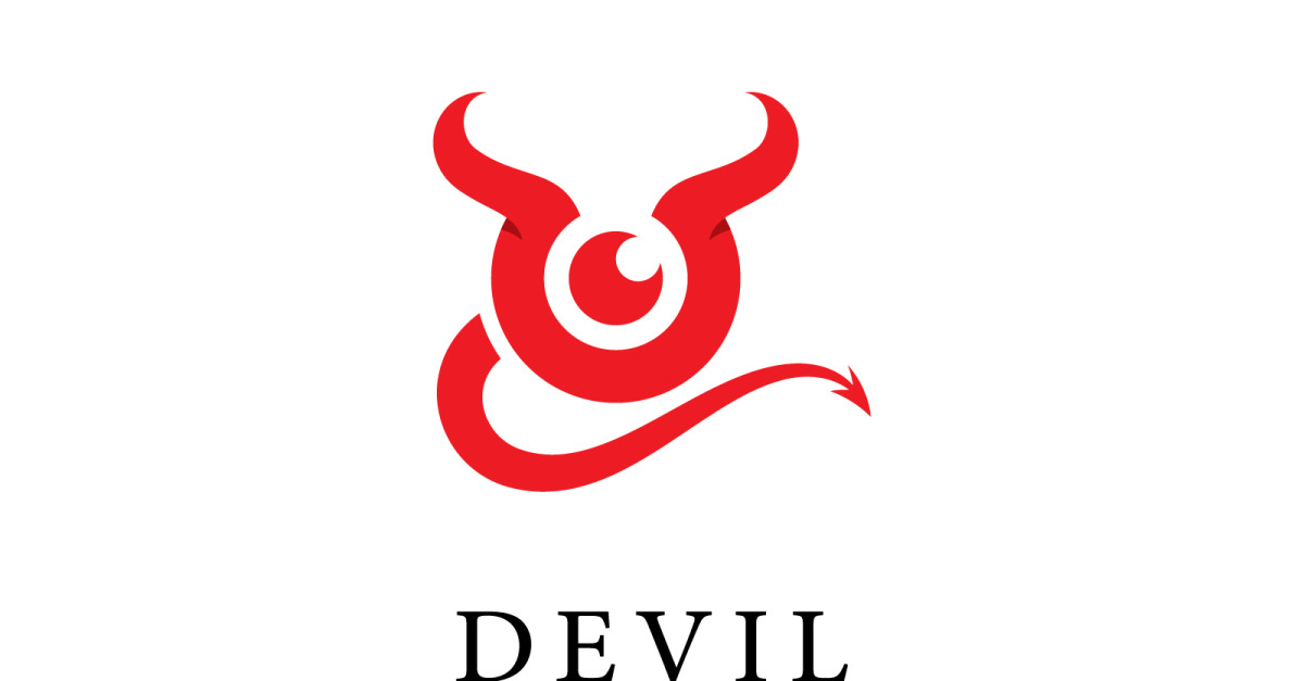 Modèle d'icône vectorielle du logo du Diable rouge V 6