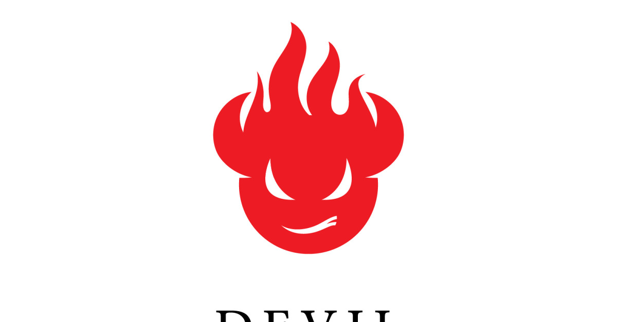 Modèle d'icône vectorielle du logo du Diable rouge V 7