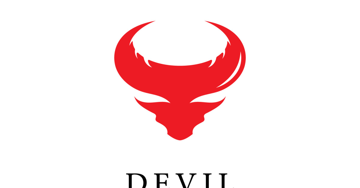 Modèle d'icône vectorielle du logo du Diable rouge V 8