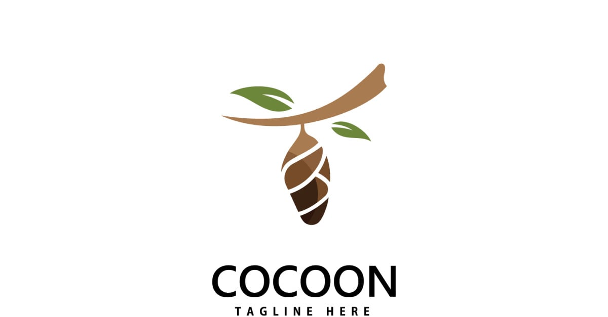 Modèle d'illustration d'icône vectorielle de logo cocon V2