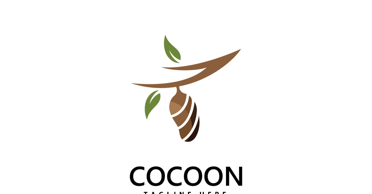 Modèle d'illustration d'icône vectorielle de logo cocon V3