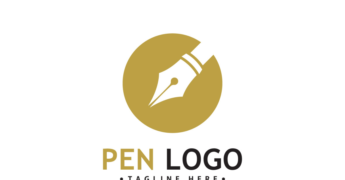 Pen Logo Icon Template. Company writer identity V2