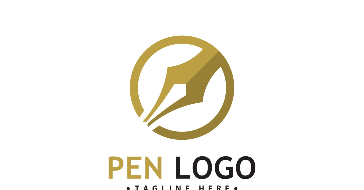 Pen Logo Icon Template. Company writer identity V5