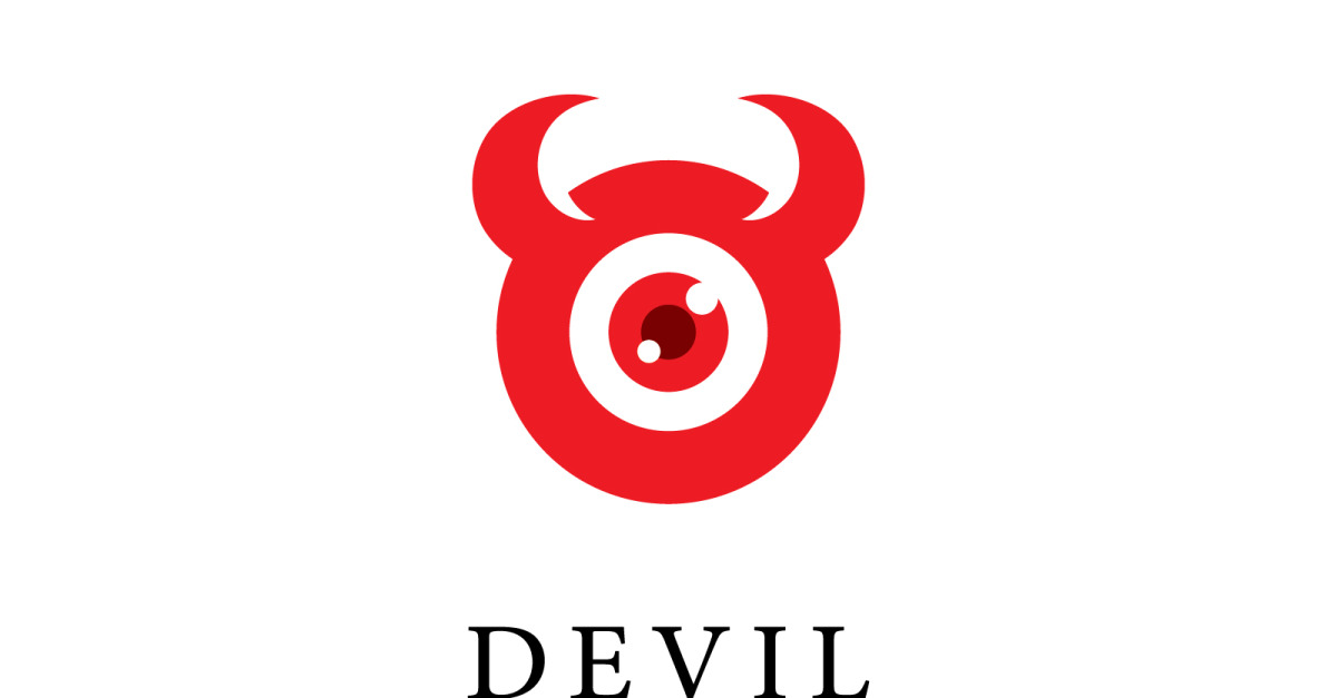 Red Devil logo vector icon template V 5 - TemplateMonster
